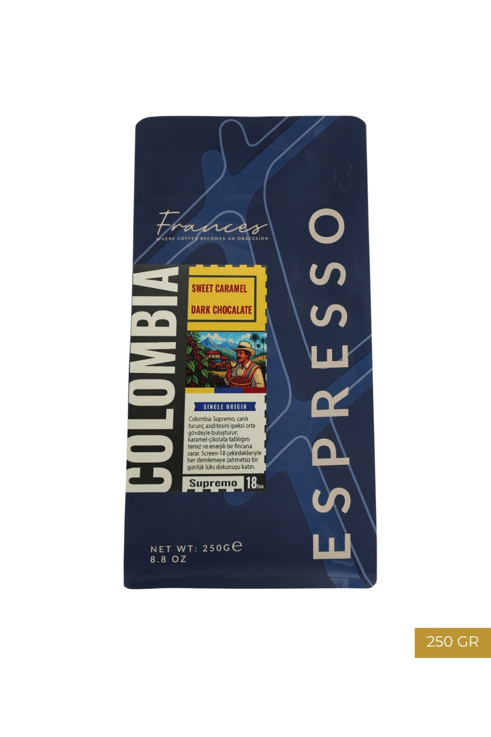%100 Arabica Colombia Supremo | Espresso | 250 GR | Orta Yoğunluk ...